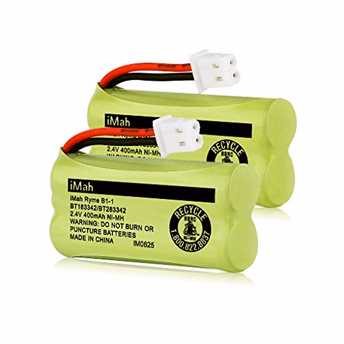 iMah BT183342/BT283342 2.4V 400mAh Ni-MH Battery Compatible with AT&T CL82207 EL52100 EL50003 VTech CS6709 CS6609 CS6409 BL102-3 Handset Replace Battery BT166342 BT266342 BT162342 BT262342, 2-Pack