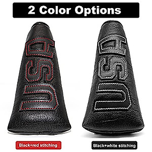Barudan Golf Black Putter Headcover Covers Cover for Blade Style Putters, Magnetic USA Flag Blade Putter Headcovers with Magnet for Men