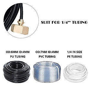 Hourleey Garden Hose Adapter, Brass Standard 3/4" Female Thread to 1/4" Tube Adapter for Water Hose, Convert 3/4" Garden Hose to 1/4" Tube, 3 Set