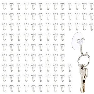 Juvale Mini Clear Suction Cup Hooks, 0.19 Inches (30 mm, 100 Pack)