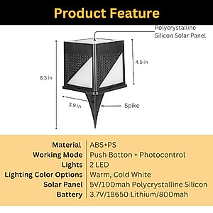 XYRIS 4x4 Solar Post Cap Lights, Solar Lights Pathway Solar Garden Lights Outdoor Waterproof, Fence Post Solar Lights, Solar Landscape Lights for Yard, Patio, Stair, Path, Driveway (Warm White)