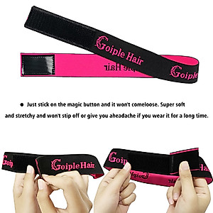 9 PCS Wig Accessory Kit - Lace Front Wig Sticks, Elastic Bands, Grip Bands, Caps, Edge Control Wax, Brush & Comb for Natural Hair Styling (Black)