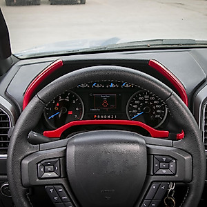 Voodonala Red Dashboard Trim for 2015 2016 2017 2018 2019 2020 Ford F150 F250 F350 Super Duty(Red,3Pcs)