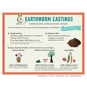 VermisTerra Earthworm Castings - (5 LB) 2.7 qts - 100% Organic Earthworm Castings - All Natural Plant Fertilizer - Soil Enhancer - Potting Mix for Plants, Vegetables, Flowers, Indoor + Outdoor