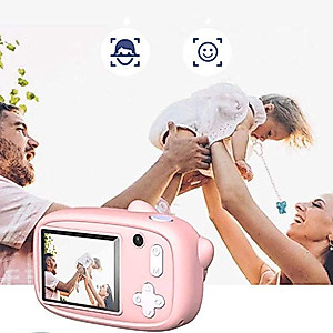 LKYBOA Sky Blue Crescent Yellow Child Camera -Kids Camera with 32GB Memory Card, Supports 20.0MP Photo, 1080P HD Digital Video and 4X Digital Zoom (Color : Yellow)