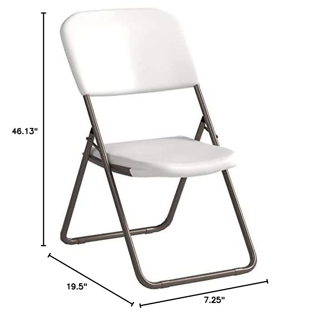 Lifetime 80155 Loop Leg Folding Chair, White Granite , Pack of 4