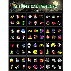 Christmas Projector Lights Outdoor - Holiday Projector Lights Outdoor with 72 Patterns,3D Ocean Wave,Waterproof with Remote Timer for Halloween Christmas Birthday Party Holiday Decorations