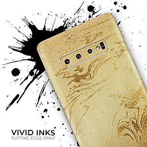 DesignSkinz Molten Gold Digital Foil Swirl V10 Protective Vinyl Decal Wrap Skin Cover Compatible with The Samsung Galaxy S20 (Screen Trim & Back Glass Skin)