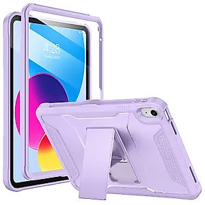Soke Case for iPad (A16) 11th Generation 11-inch 2025, iPad 10th Generation 10.9-inch 2022, with Built-in Screen Protector and Kickstand, Rugged Full Body Protective Cover - Violet