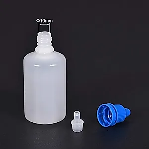 uxcell Plastic Dropper Bottles, 50ml/1.7 oz Empty Squeezable Dropper Bottle with Cap, Blue, Pack of 20