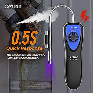 Xetron HVAC Refrigerant Leak Detector with UV LED,Automotive AC [R134A R410A R22 R1234YF] Freon Sniff Halogen Gas Leak Detector, 6 Adjustable Sensitivity, CFCs HCFCs HFCs HFOs CLD-100UV