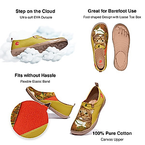 UIN Women's Art Travel Shoes Slip On Casual Loafers Lightweight Comfort Fashion Sneaker Fat Cat Art Toledo Ⅰ Sunflowers and Cat (9.5)