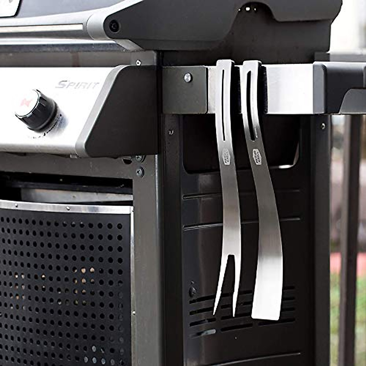 Proud Grill Connect it Magnetic BBQ Tool Set - 2 BBQ Tools - 4 Uses | Elegant Stainless Steel Design| Spatula and Fork Connect to use as Tongs and Server | Premium BBQ Utensil and Grill Accessory
