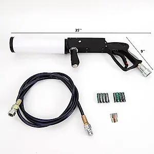CO2 Jet Machine 20-26ft Spraying RGB LED Light CO2 Cryo Cannon Gun Stage Effect Smoke Fog Machine Club Bar DJ Effects Smoke Gun Fog Gun with 10ft Hose