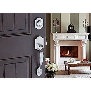 Copper Creek HZ2610XBK-SS Heritage Front Entrance Handleset in Satin Stainless with Ball Knob Interior