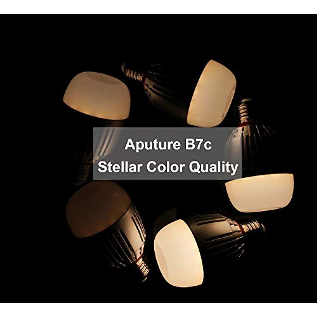 Aputure Accent B7C Smart Led Light Bulbs 7W RGBWW,TLCI 96+ CRI 95+ 2,000K-10,000K Adjustable 0-100% Stepless Dimming CCT/HSI/FX Mode App Control Built-in Battery/AC Power via E26/E27 Socket