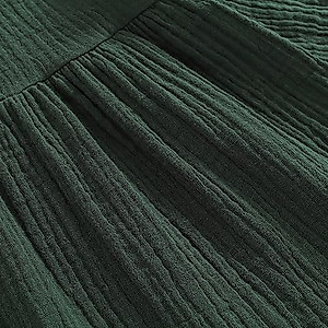 Mialoley Baby Girl Doll Collar Dress Long Sleeve Toddler Solid Color Ruffle A Line Spring Fall Casual Infant Sundress Button (Green, 18-24 Months)