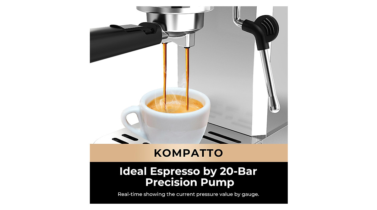 CHULUX Slim Espresso Machine with Milk Frother - 20 Bar Pump for Home ...