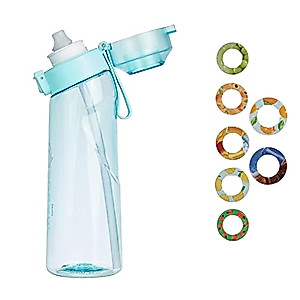 ECENUR Sports Air Water Bottle Free Tristan 650ml Starter up Set Drinking Bottles with 7 flavour pods Scented For Flavouring 0 Sugar, 0 Calorie (Blue)