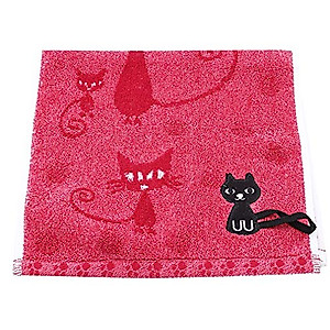 Kshcf Cotton Towel Cat Pattern Luxury Spa Hotel Washcloths Absorbent Cartoon Towels,red
