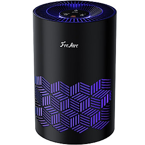 FreAire Air Purifiers, HEPA Air Purifier for Bedroom with RGB Lights Air Purifiers for Dust Pets Smoke Pollen Dander Smell, Portable Air Purifier with Air Filter For Home (Black)