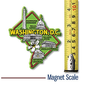 Washington, D.C. Colorful State Magnet by Classic Magnets, 3.4" x 4", Collectible Souvenirs Made in The USA