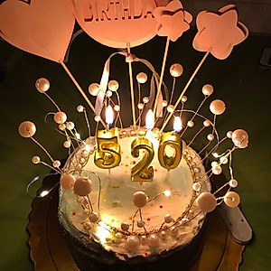 Gold Number Candles Numbers 1st One Number 1 Champagne Candle Glitter Happy Birthday Numeral Cake Topper Decoration for Adults/Kids Party Old Birthday Candle 16 18 10 13 14 12 21 31 11 19
