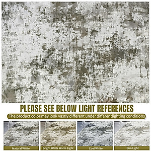 HOMBYS 10x14ft Modern Area Rug for Living Room Bedroom, Large Abstract Floor Carpet for Indoor Office Dining Room, Tie Dye Home Deco Non-Shedding, Machine Washable, Khaki