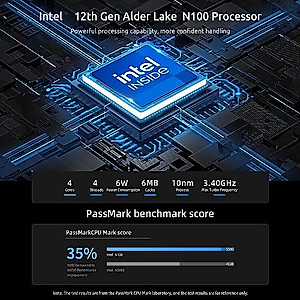 Bmax B4 Plus Mini PC 12th Intel N100(up to 3.4GHz) 16G DDR4 RAM/512GB SSD Small PC WiFi5 4K/60Hz Triple-Display BT4.2 Type-C/HDMI Small Computer