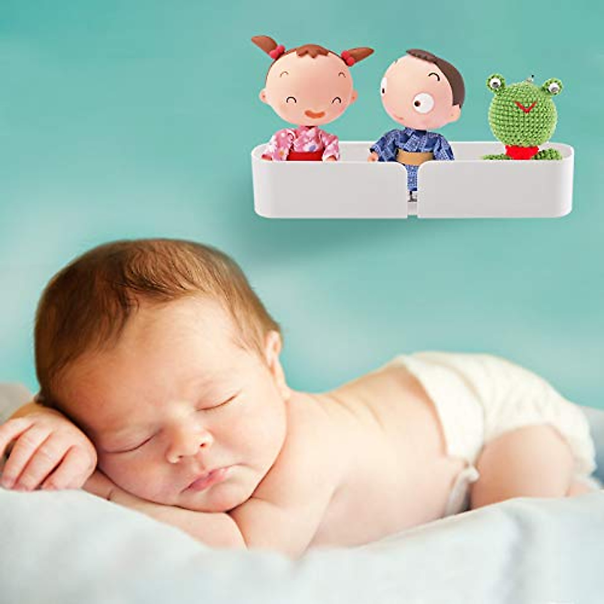 Bedside Shelf Caddy Basket Pocket Organizer to Storage Remotes,Tablet Cellphone Charging,Clock- Stick On Adhesive Tapes & Nails Installations Both Offered for Bedroom,Dorm,Offices.(1 Psc/Set)