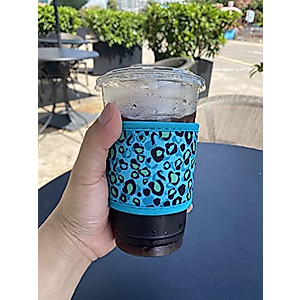 FRRIOTN 8 Pieces Reusable coffee cup sleeves Neoprene Insulator Sleeve for Hot Coffee, iced coffee and Tea Cups