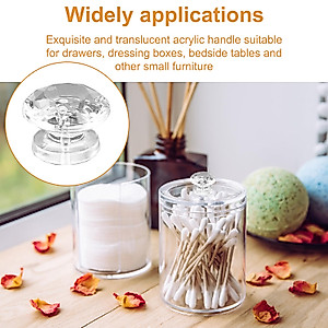 MOROBOR Mini Acrylic Pull Knobs, 24pcs Diamond-Shaped Self Stick Knobs No Drilling Clear Acrylic Self Adhesive Knobs for Mirror Closet Box Gift Case and Other Small Furniture