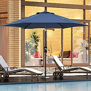 7.5FT Patio Umbrella Outdoor for Garden Umbrella with Push Button Tilt (Navy Blue)