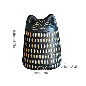 BOOMLATU Cute Cat Statue,Figurines Collectibles Garden Sculpture Home Room Decorations (Black)