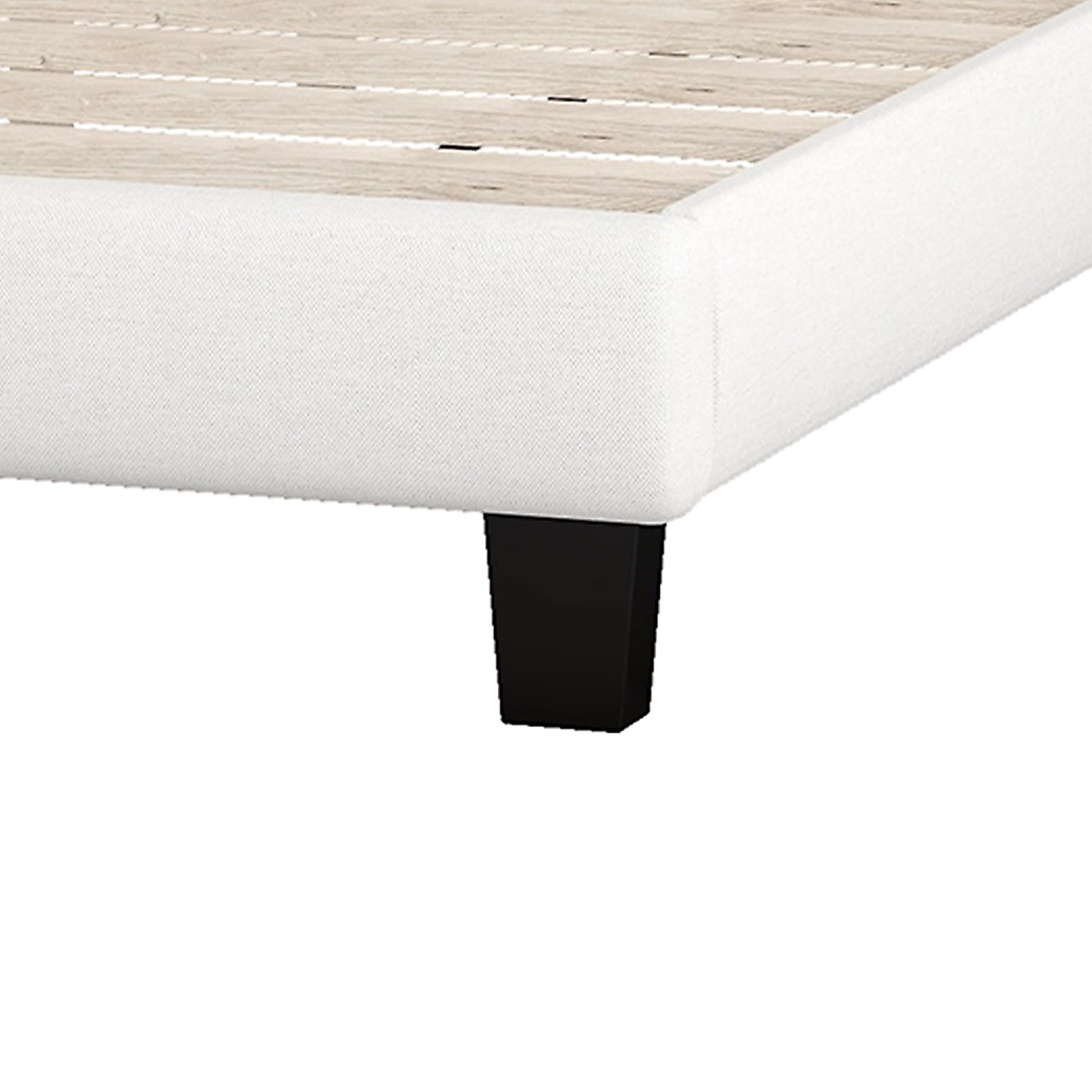 Modern Beige Queen Bed Frame Linen Upholstered Platform Bed with Headboard Solid Wood Queen Size Bed Frame Mattress Foundation Diamond Tufted Details Sturdy Wood Slat Support No Box Spring Needed