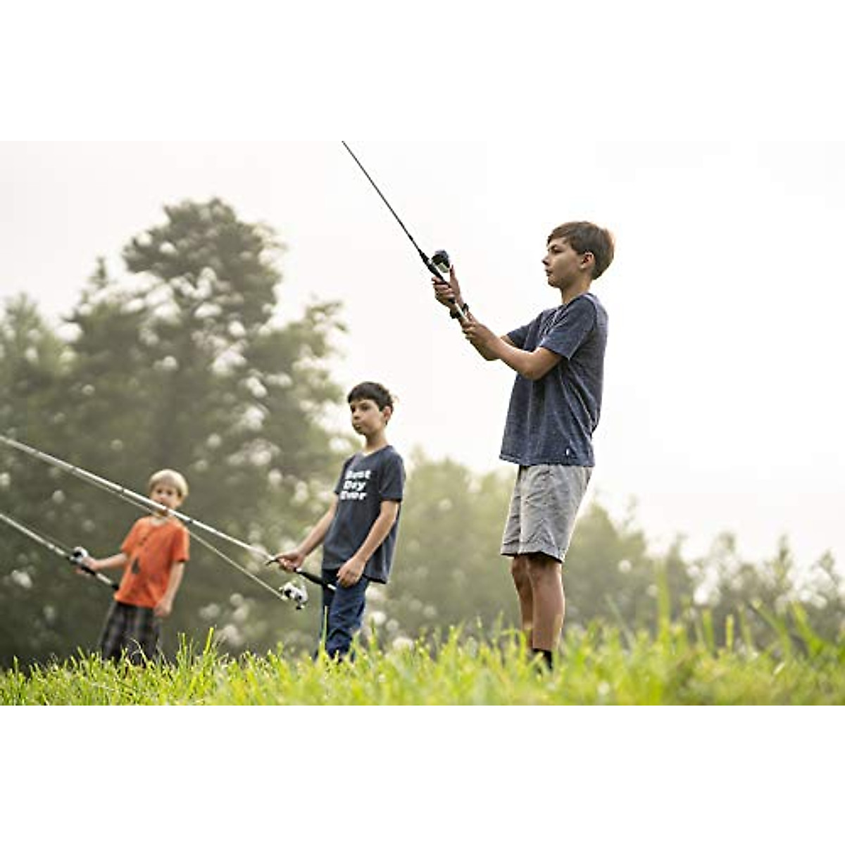 Abu Garcia 5’6" Ike Dude Youth Fishing Rod and Reel Spincast Combo, 2-Piece Rod, Size 6 Reel, Right Handle Position