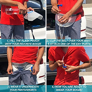 Sneaky Booze Hidden Flask Pouch For Men And Women: Portable 32oz Undetectable Alcohol Bag. Concealable Plastic Wine Liquor Body Hip Flasks. Disguised Leak Proof Travel Bags For Cruise Concert Festival