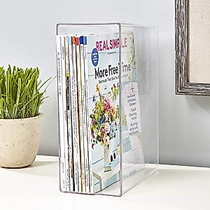 U.S. Acrylic, Inc. Clear Plastic Magazine Holder, 4.88Lx8.88Wx11.88H