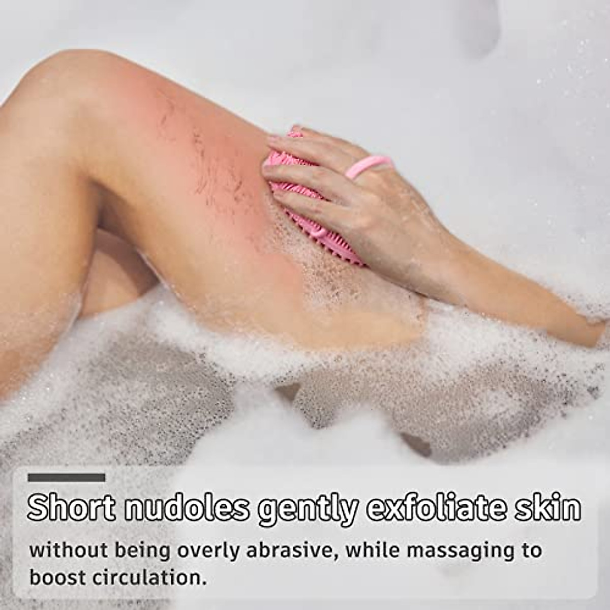 FREATECH 2-Pack Silicone Body Brush - Built-in Loop Handle, Dual-sided Bath Shower Brush Body Scrubber Exfoliator for Deep Cleansing and Massage, Easy to Hold and Hang,Hygiene and Long-lasting