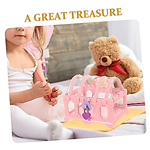 Operitacx Girl 3pcs Box Treasure Chest Pink Storage Box Plastic