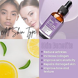 Lift And Firm - 30% Peptide Serum, Matrixyl 3000, Vitamin C & E + Hyaluronic Acid + Aloe Vera, Lifts, Firms & Tightens Skin + Pure Organic Anti-aging Serum (1 FL OZ)