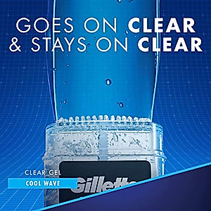 Gillette Antiperspirant Deodorant for Men, Cool Wave Scent, Clear Gel, 3.8 Oz (Pack of 3)