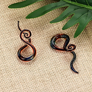 Longbeauty 2pcs Glass Ear Tapers 4G-00G Teardrop Spiral Gauges Plugs Ear Piercing Jewelry