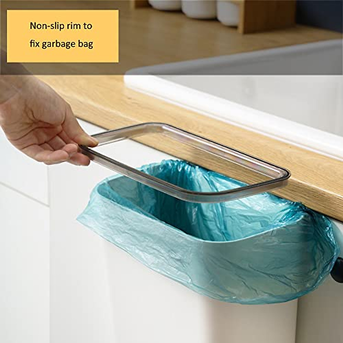 Hanging Trash Can for Kitchen Cabinet Door, Wall Mounted Garbage Bin for Bedroom Bathroom RV (2.2 Gallon/ 8.4L)