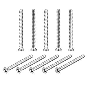 uxcell 10#-24x2-1/4" Flat Head Machine Screws Phillips 304 Stainless Steel Bolts 25pcs