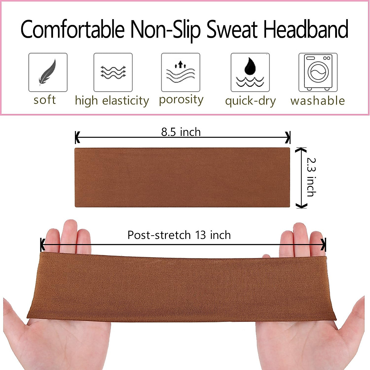 Leeven Headbands for Women 6 Pcs, Cotton Headbands, Soft Sweat Wicking Stretchy Headband for Unisex Girls Sports Yoga Running Working Qut (Combo 2)