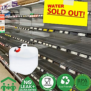 WMXWAN 80gallon(300litres) Water Storage Containers, Emergency Water Storage 15pcs×5.3gallon/20l，Collapsible Water Containers, BPA Free 5Gallon Water Jug Water Tank with Spigot For Fishing, Camping.