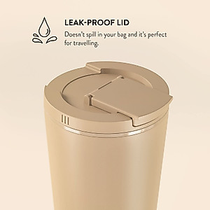 BURGA Travel Coffee Mug (16oz) – Spill-Proof, Secure-Seal Insulated Coffee Mug – Scratch-Resistant, Stainless Steel Travel Mug Stays Hot or Cold – Anti-Slip Coffee Tumbler – Nude Marble Travel Mug