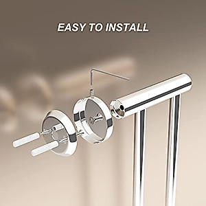 Adjustable 16 to 27.6 Inch Double Bath Towel Bar, ZUEXT Chrome Finished Stainless Steel Towel Holder Hanger, Wall Mount Expandable Hand Towel Rod for Bathroom Kitchen, 1" Tube Towel Rail Rack w/Hooks