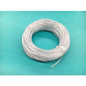 KOMORAX 50 Ft Long .19 Inch Solid Vinyl Sling Spline Awning Cord Chair Lounge Replacement Outdoor Patio Lawn Garden Pool Furniture Clear
